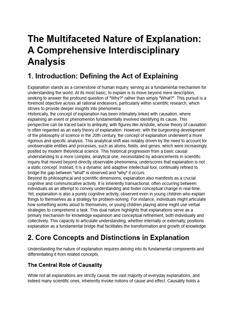 Defining and Understanding Explanation | PDF | Causality | Theory