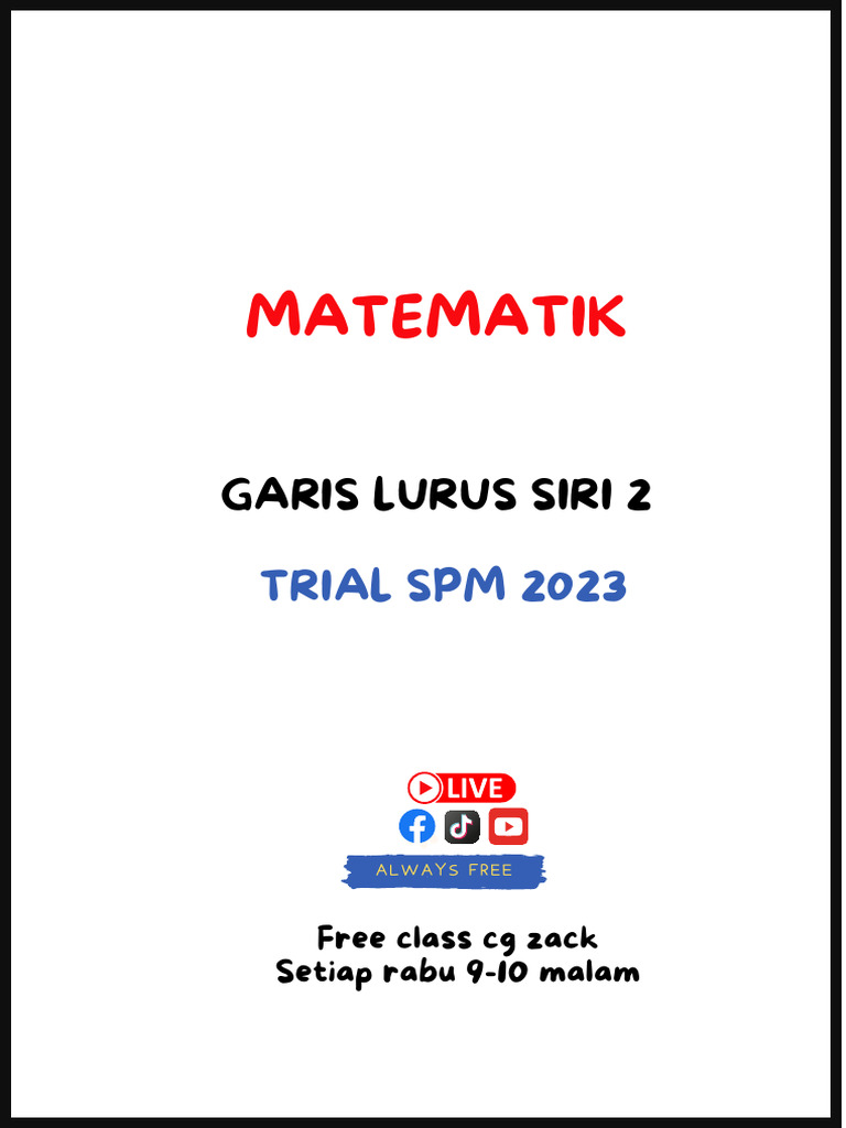 Trial SPM 2023 Garis Lurus Siri 2 | PDF