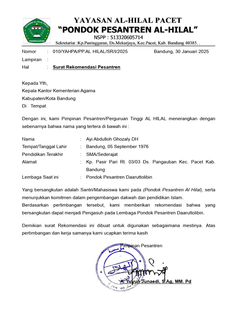 Rekomendasi Pesantren DT | PDF