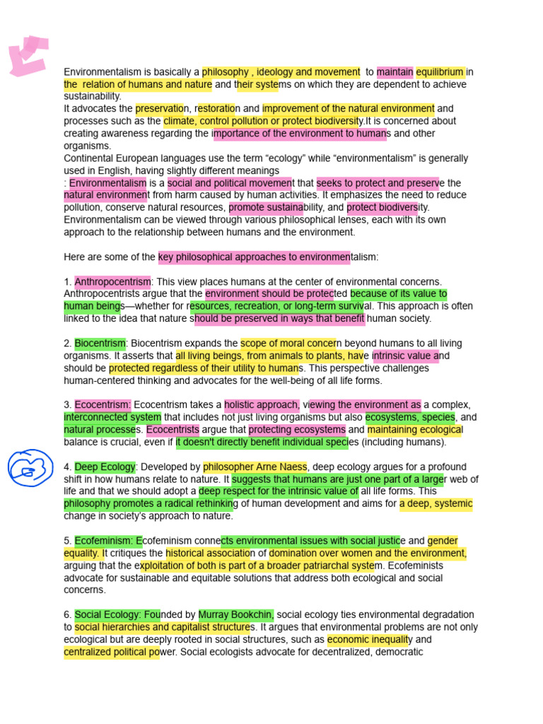 Understanding Environmentalism and Its Philosophies | PDF | United ...