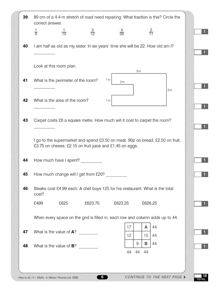 Bond 11 Plus Maths Sample Paper1 2 | PDF