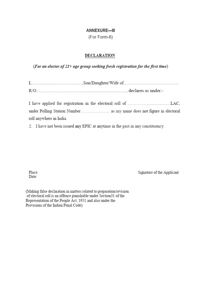 Age Declaration | PDF