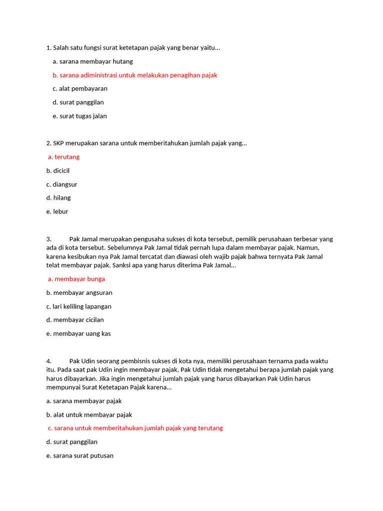 Contoh Soal dan Fungsi SKPKB | PDF