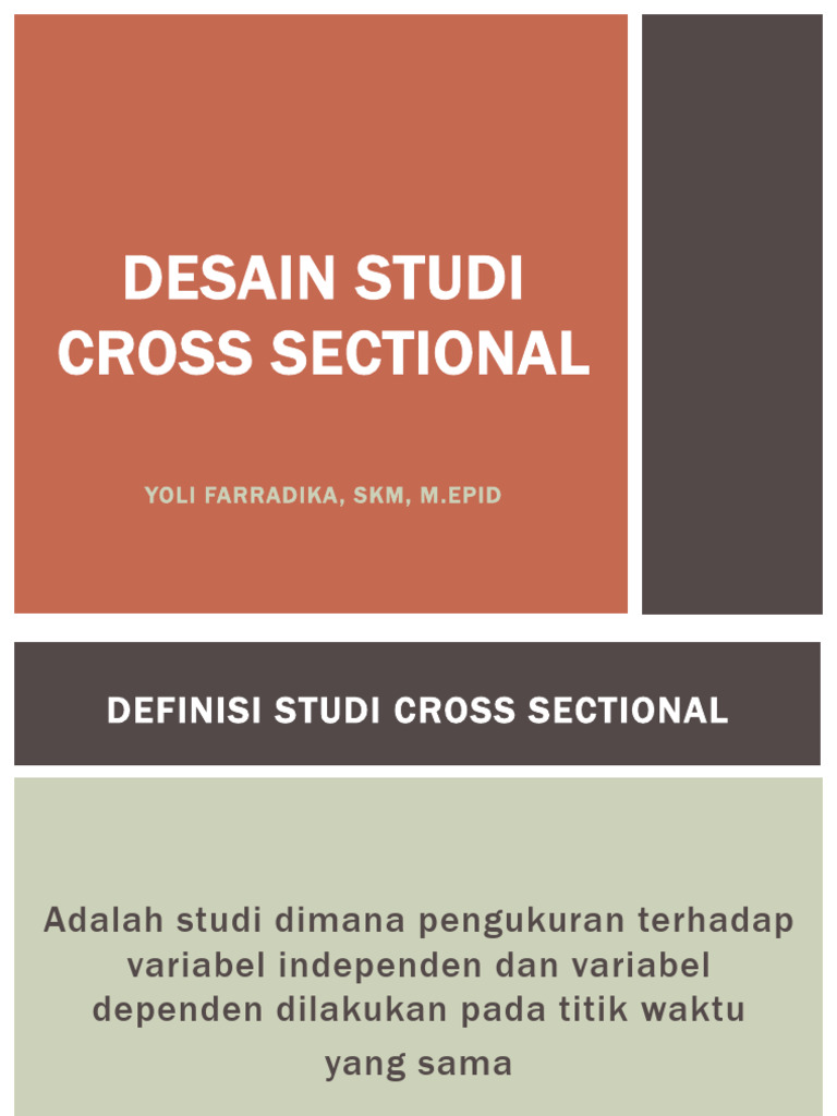 Desain Studi Cross Sectional | PDF