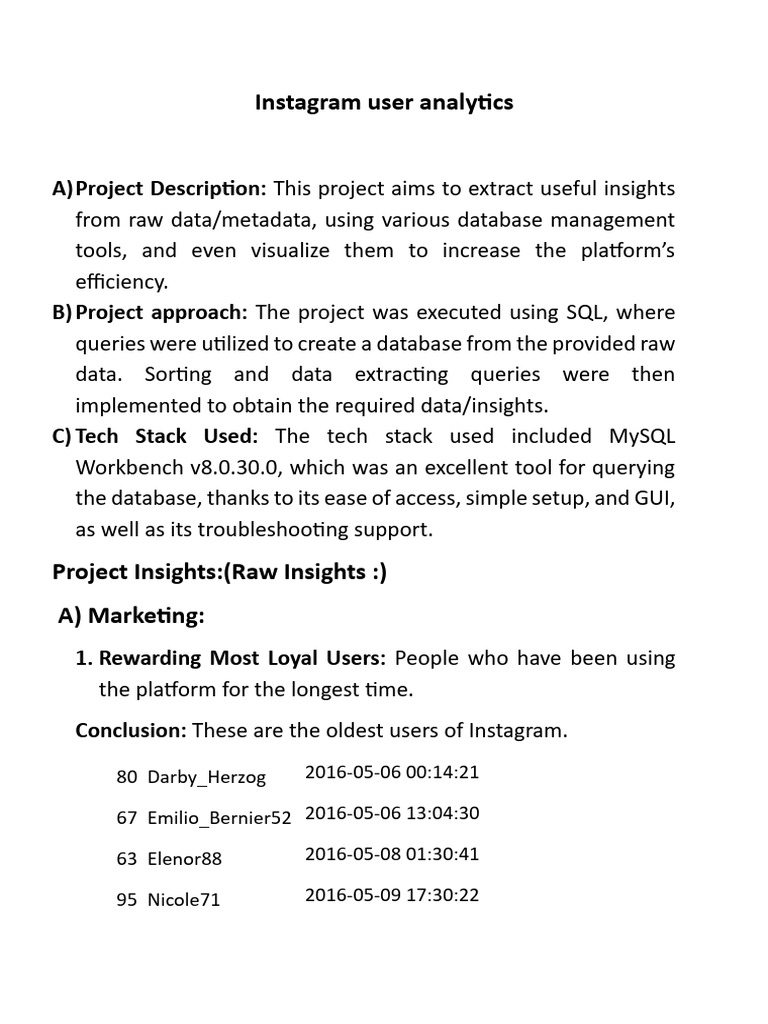 Instagram User Analytics | PDF | Databases | Data Management Software
