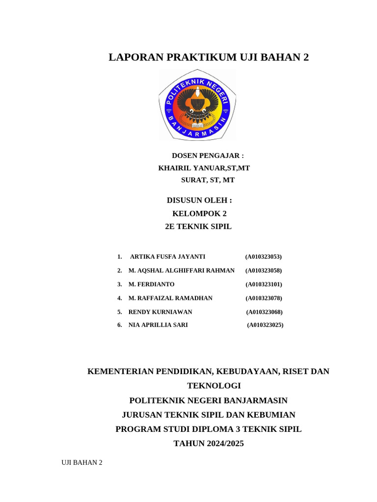 Done ! Laprak Uji Bahan 2 | PDF