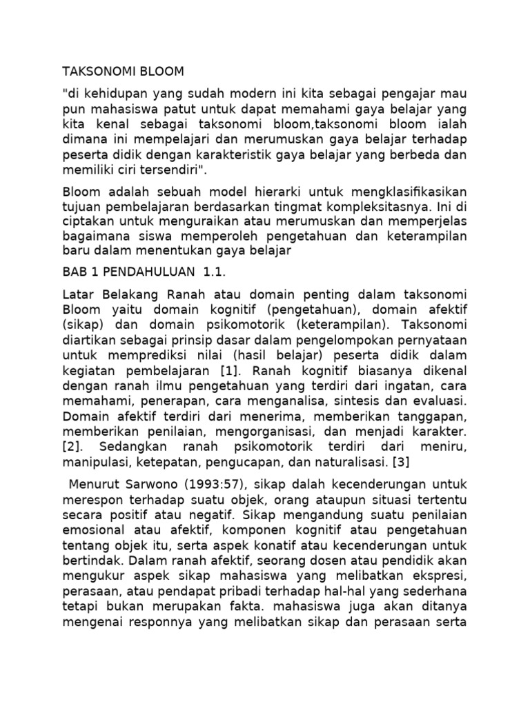 Taksonomi Bloom | PDF