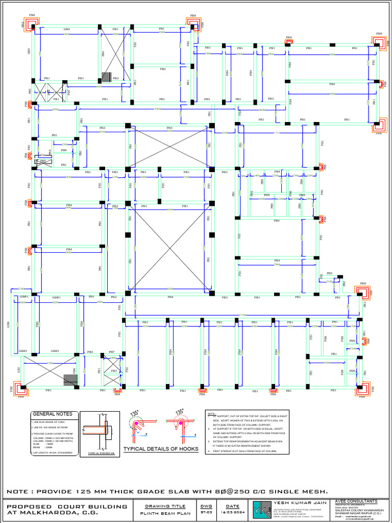 Malkharoda Plinth Beam Plan | PDF