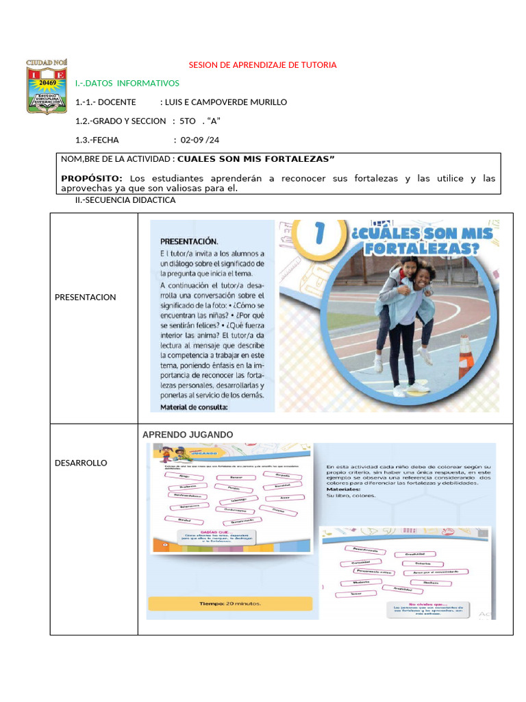 Fortalezas en la Tutoría Escolar | PDF