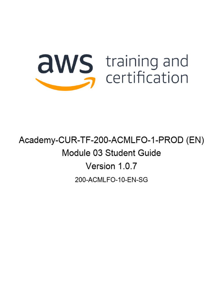 200 Acmlfo 10 en M03SG | PDF | Machine Learning | Amazon Web Services