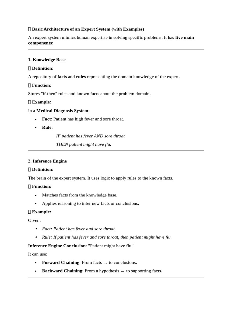 ? Basic Architecture of An Expert System | PDF | Cognitive Science | Cognition