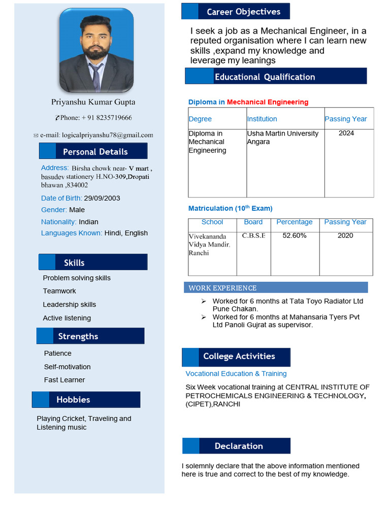 Priyanshu Resume 1 | PDF