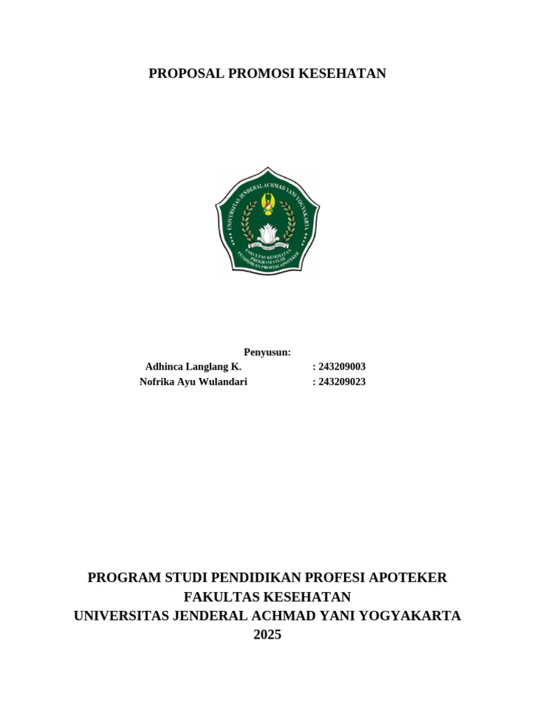Format Proposal Promosi Kesehatan | PDF