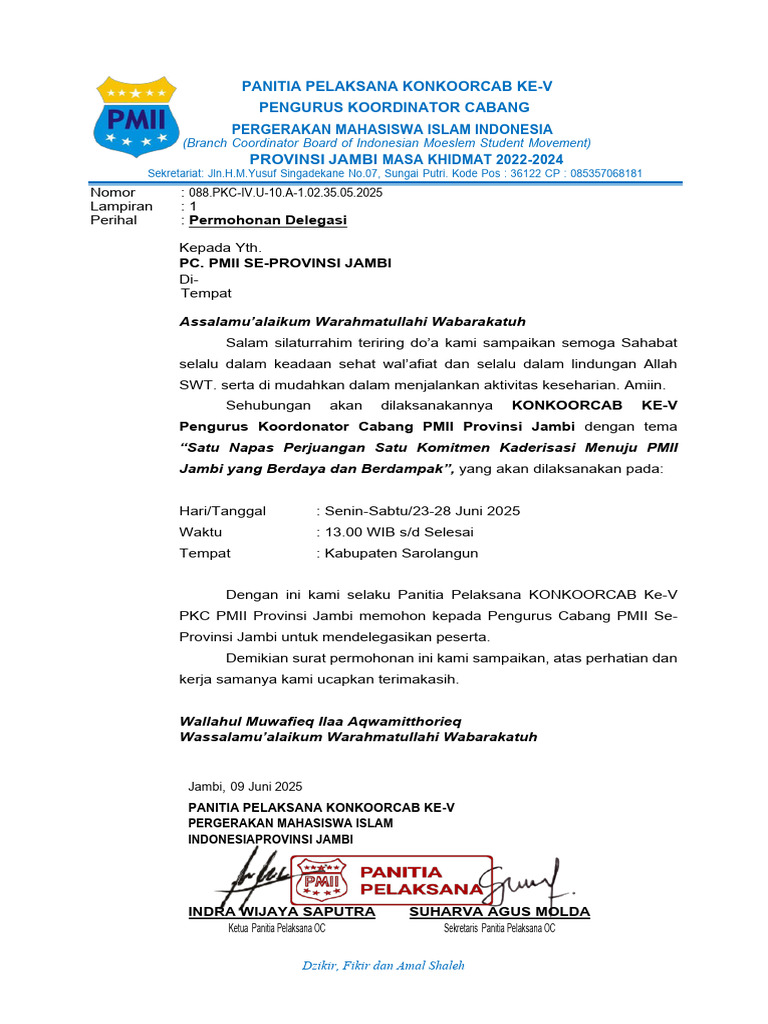 Surat Delegasi Peserta 1 | PDF