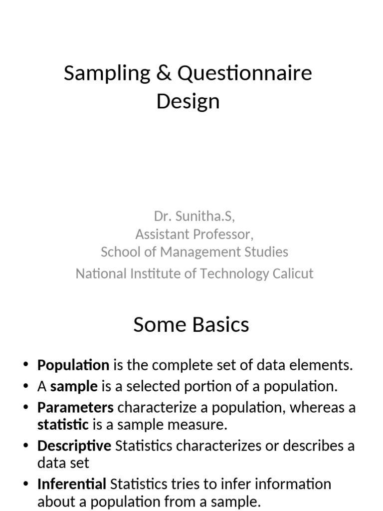 BRM Sampling & Questionnaire Design | PDF | Sampling (Statistics) | Statistics