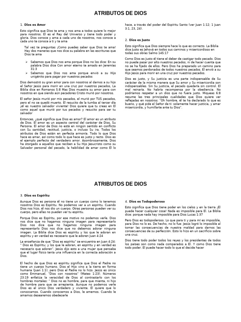Atributos de Dios | PDF | Dios | Pecado