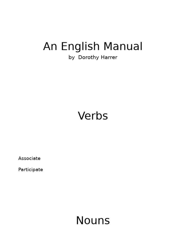 An English Manual: by Dorothy Harrer | PDF