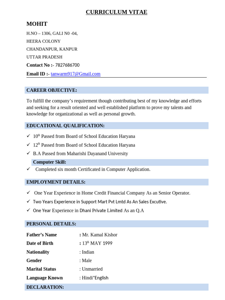 Mohit Resume | PDF