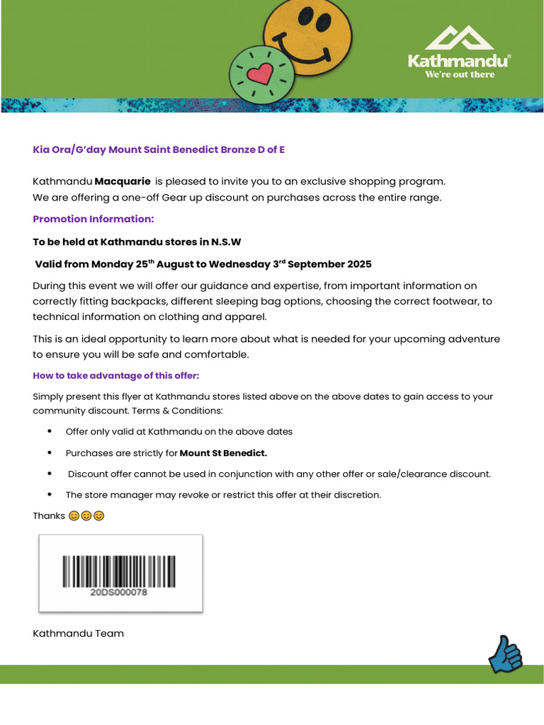 Kathmandu Gear Up Flyer - Bronze AJ | PDF