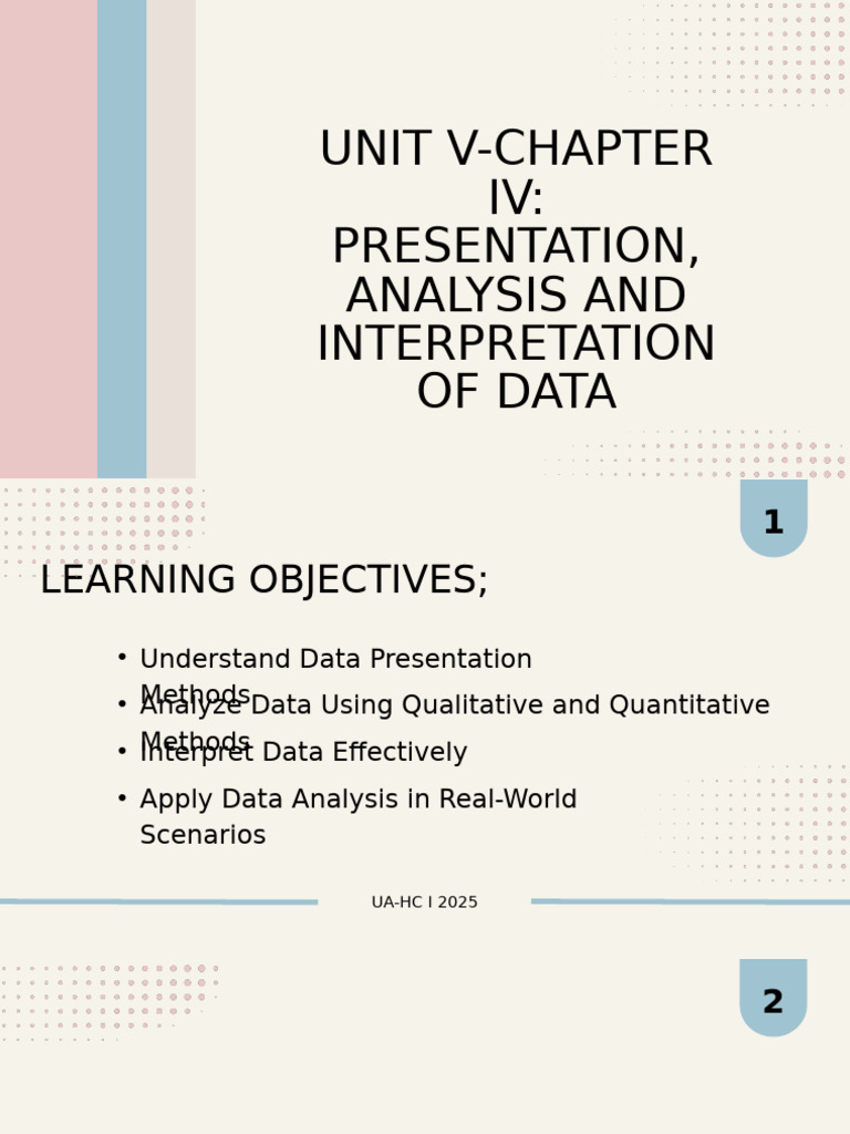 UNIT V - CHAPTER IV Presentation, Analysis and Interpretation of Data ...