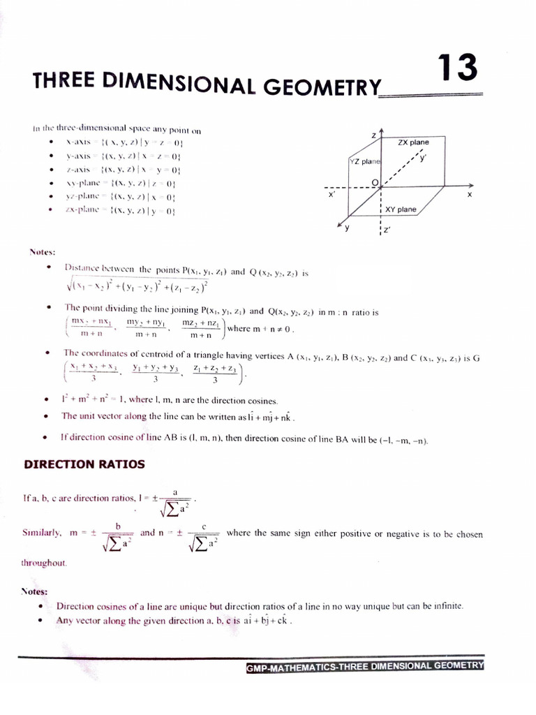 Three Dimensional Geometry | PDF