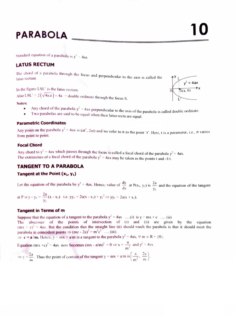 Parabola | PDF