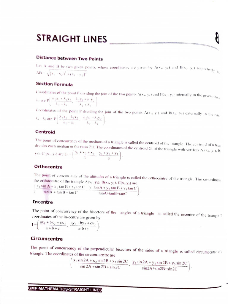 Straight Lines | PDF