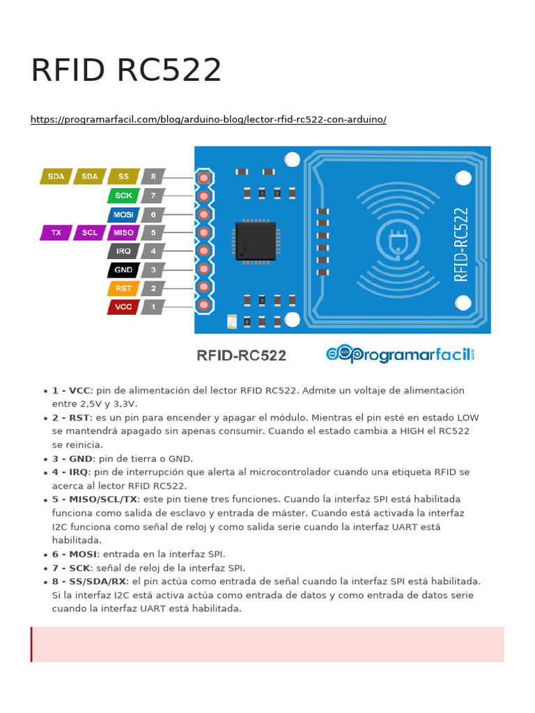 Rfid rc522 | PDF | Arduino | Ciencias de la Computación