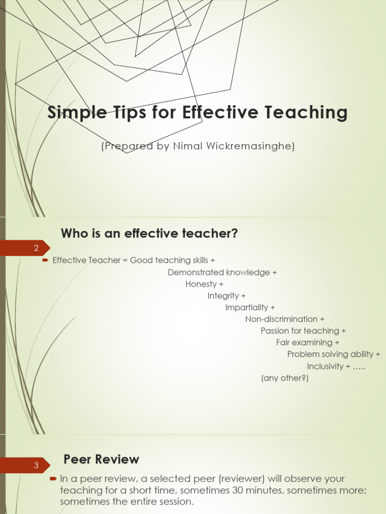 Simple Tips For Effective Teaching | PDF | Lecture | Learning