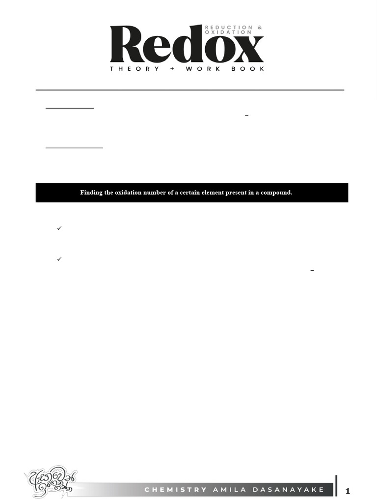 Unit 3b (Redox) - TWB (Version 4.0) em | PDF | Redox | Chemical Reactions