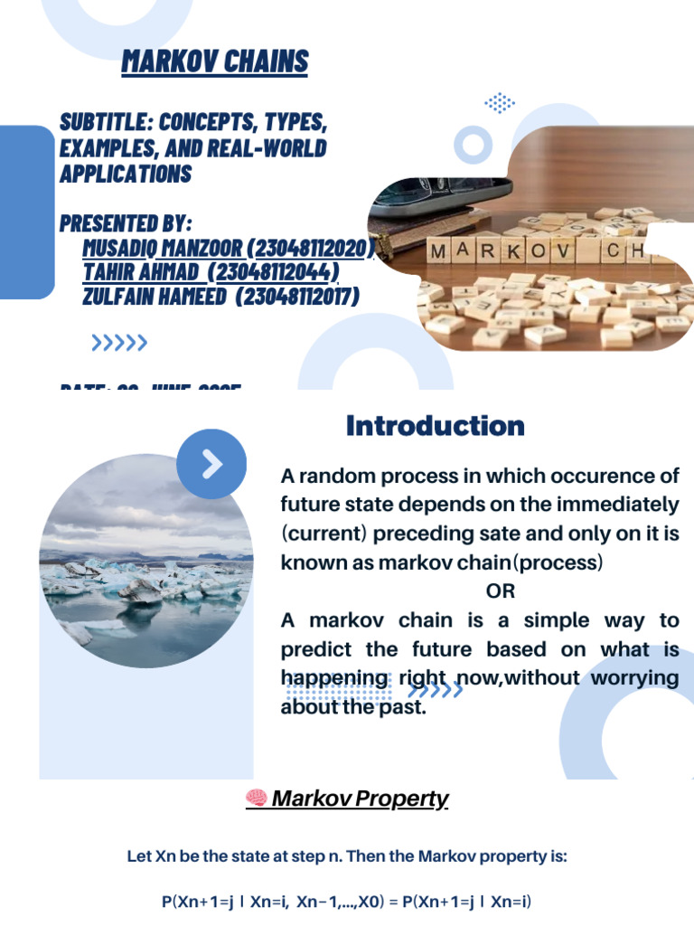 ? Presentation Title Markov Chains - Concepts, Types, and Applications | PDF | Markov Chain ...
