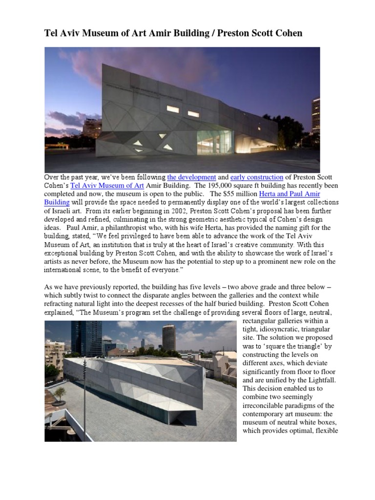 Tel Aviv Museum of Art: Amir Building | PDF | Museum | Art Media