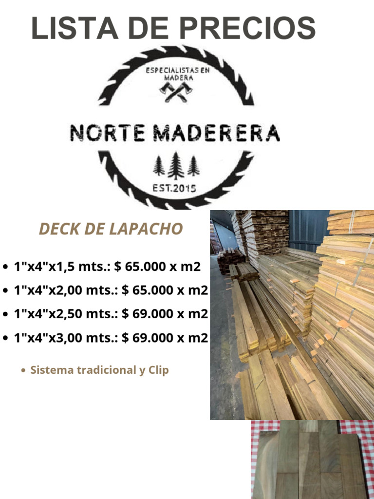 Lista de Precios Norte Maderera Julio 2025.- (1) | PDF