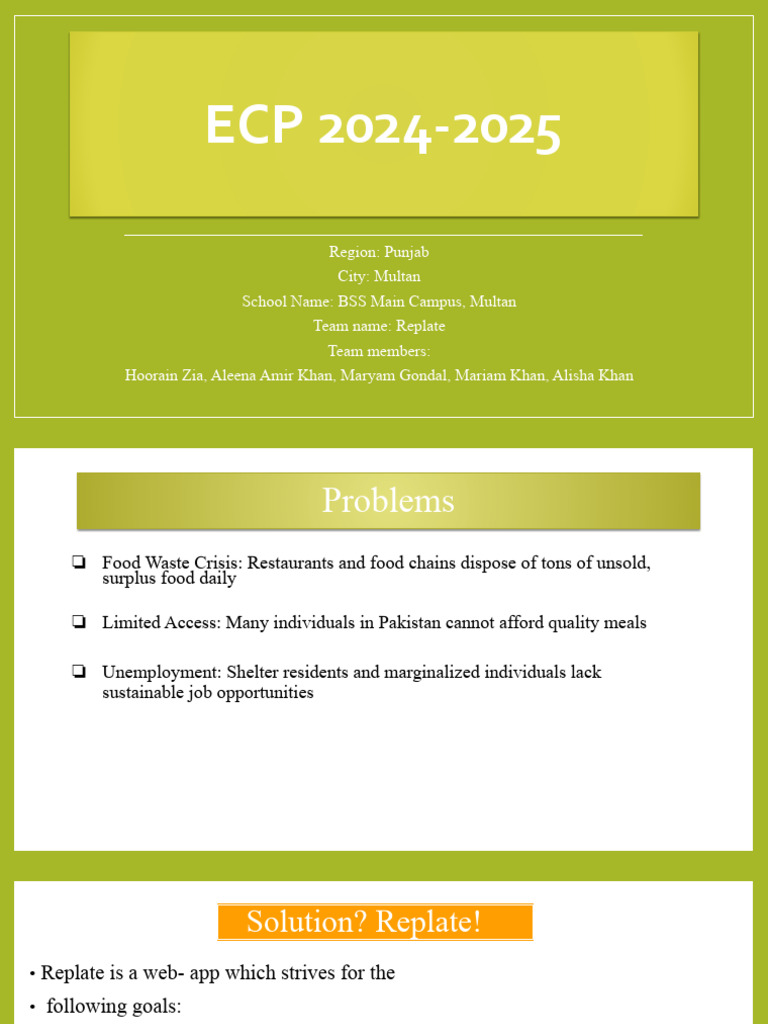Replate: Tackling Food Waste in Multan | PDF | Profit (Economics ...