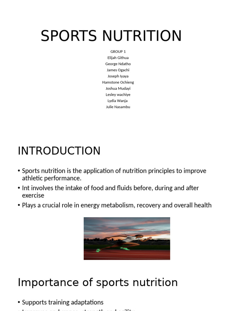 Sports Nutrition Group 1 | PDF | Sports Nutrition | Nutrition