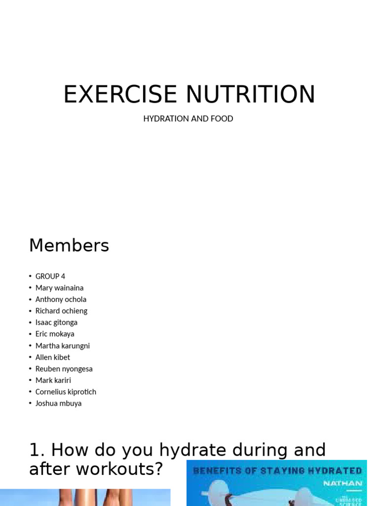 Exercise Nutrition 1 | PDF | Dehydration | Electrolyte