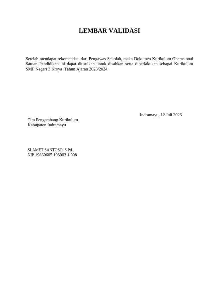 Lembar Validasi | PDF