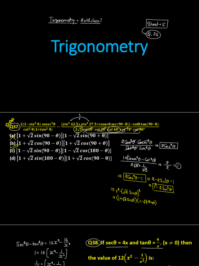 Trigonometric Equations and Identities | PDF | Trigonometry | Triangle ...