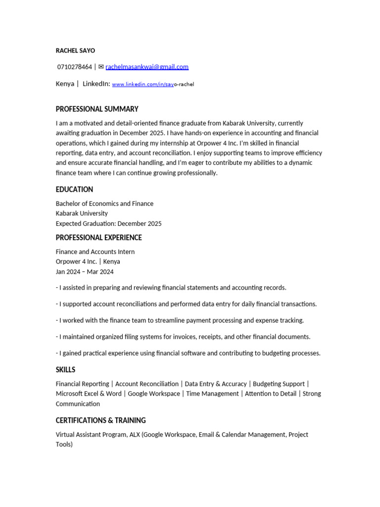 Rachel Resume | PDF
