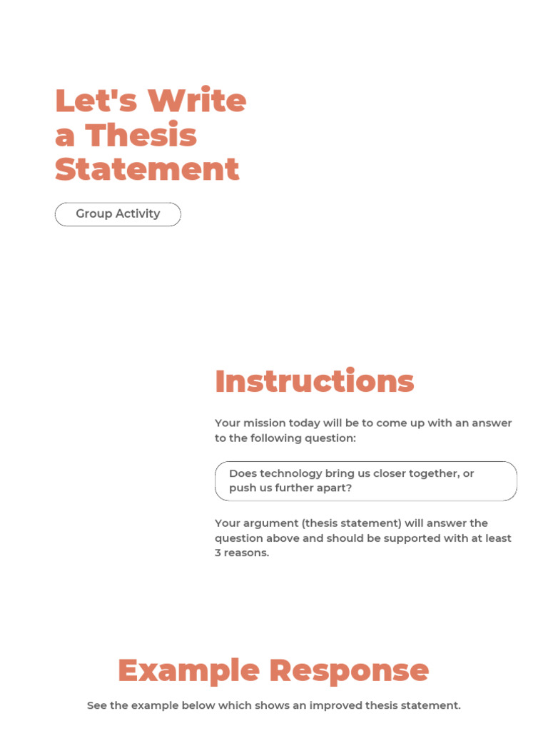 Let's Write A Thesis | PDF