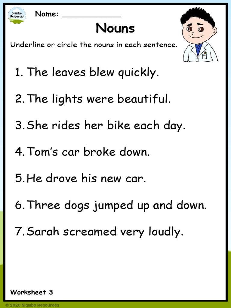 Grade 2 Nouns Worksheet 3 | PDF