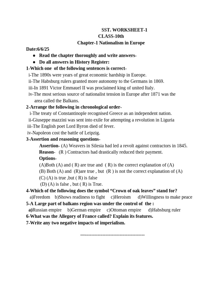 10thsst. Worksheet 1-25-26 | PDF