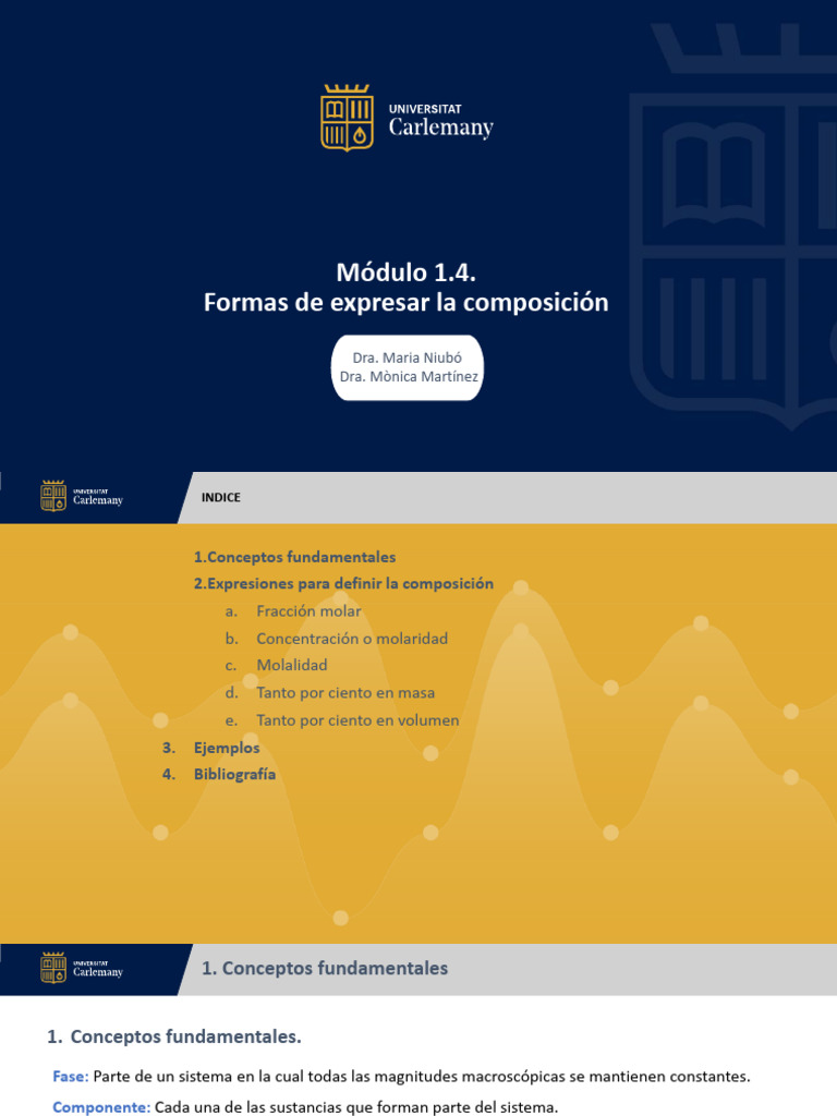 Modulo 1 4 Formas de Expresar La Composición | PDF | Concentración | Mezcla
