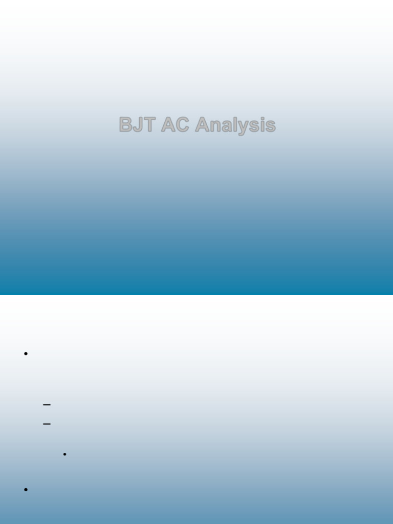 Topic 5 BJT AC Analysis PDF | PDF | Amplifier | Bipolar Junction Transistor