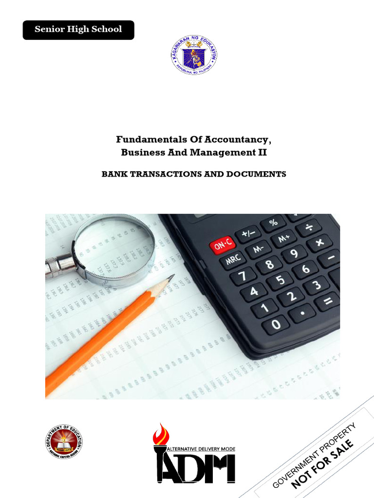 FABM2 New Edition Module 6 Bank Transaction and Documents | PDF ...