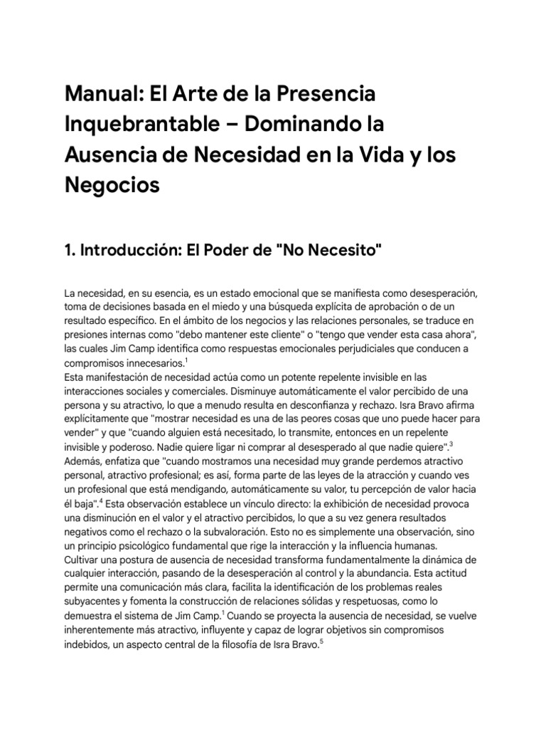 Dominando la Ausencia de Necesidad | PDF | Persuasión | Las emociones