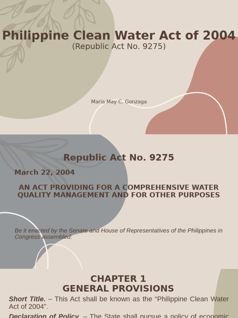 Philippine Clean Water Act of 2004 2 | PDF | Water Pollution | Groundwater