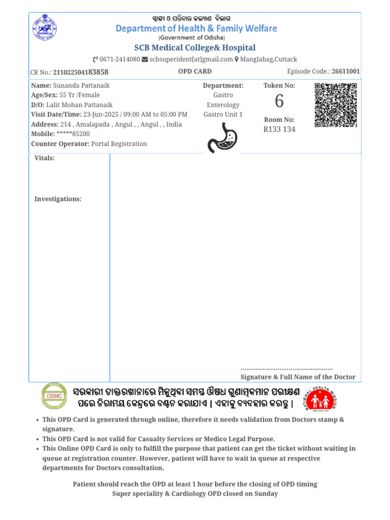 SCB Gastroenterology OPD Guidelines | PDF