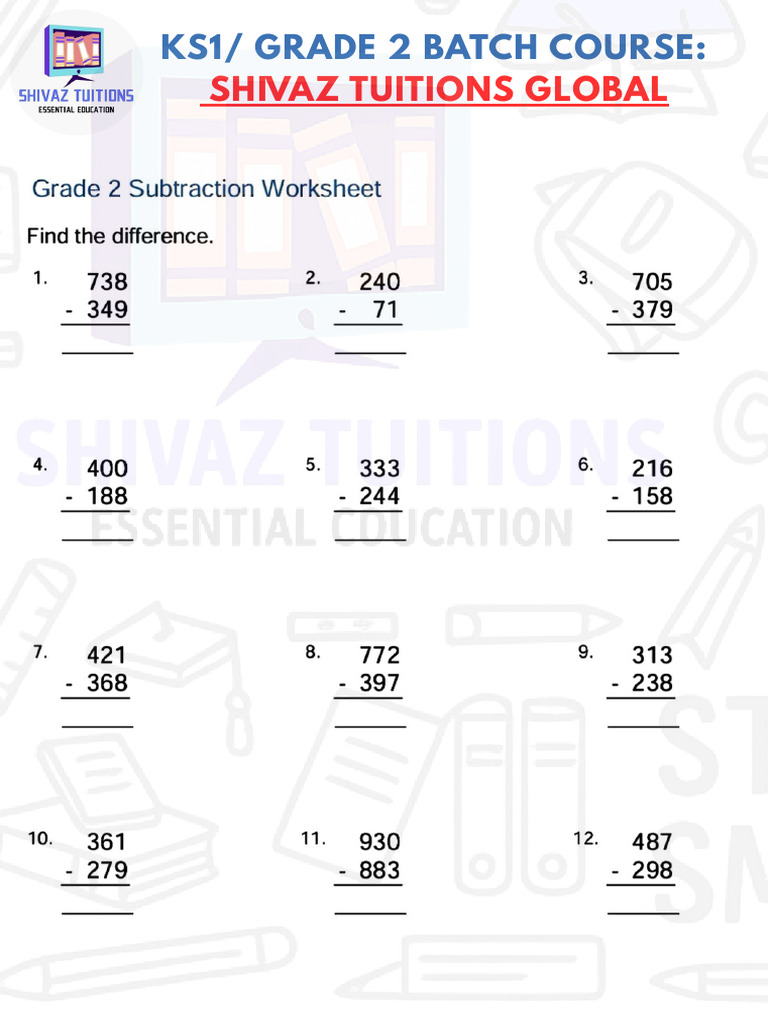 KS1 Grade 2 Course at Shivaz Tuitions | PDF