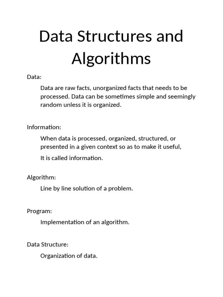 Data Structures and Algorithms | PDF